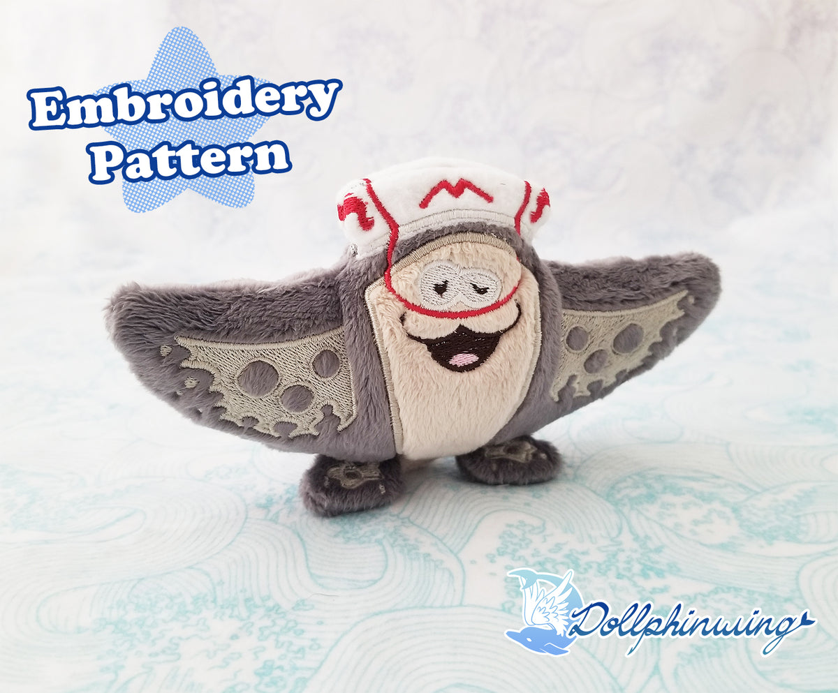 Friendly Manta Ray Embroidery Files - Dollphinwing