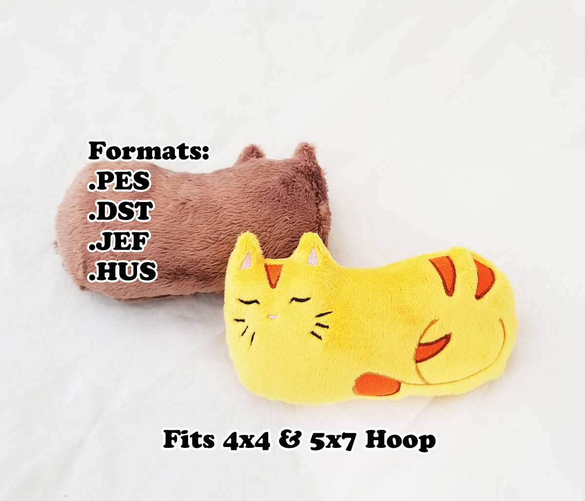 Sleepy Cat ITH Embroidery Pattern - Dollphinwing