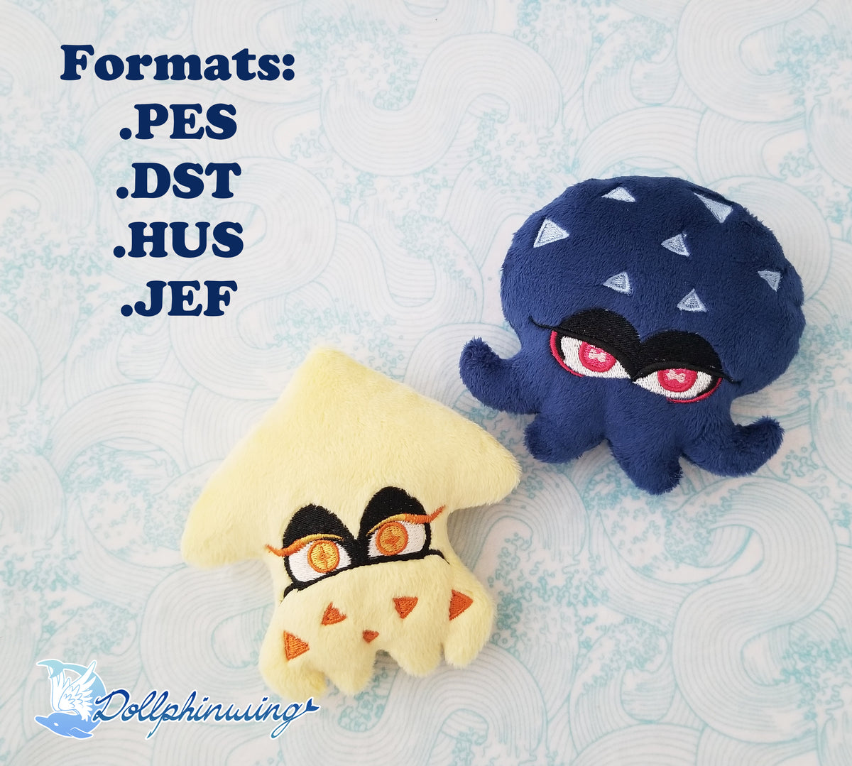 Squid Friends Three ITH Embroidery Pattern - Dollphinwing