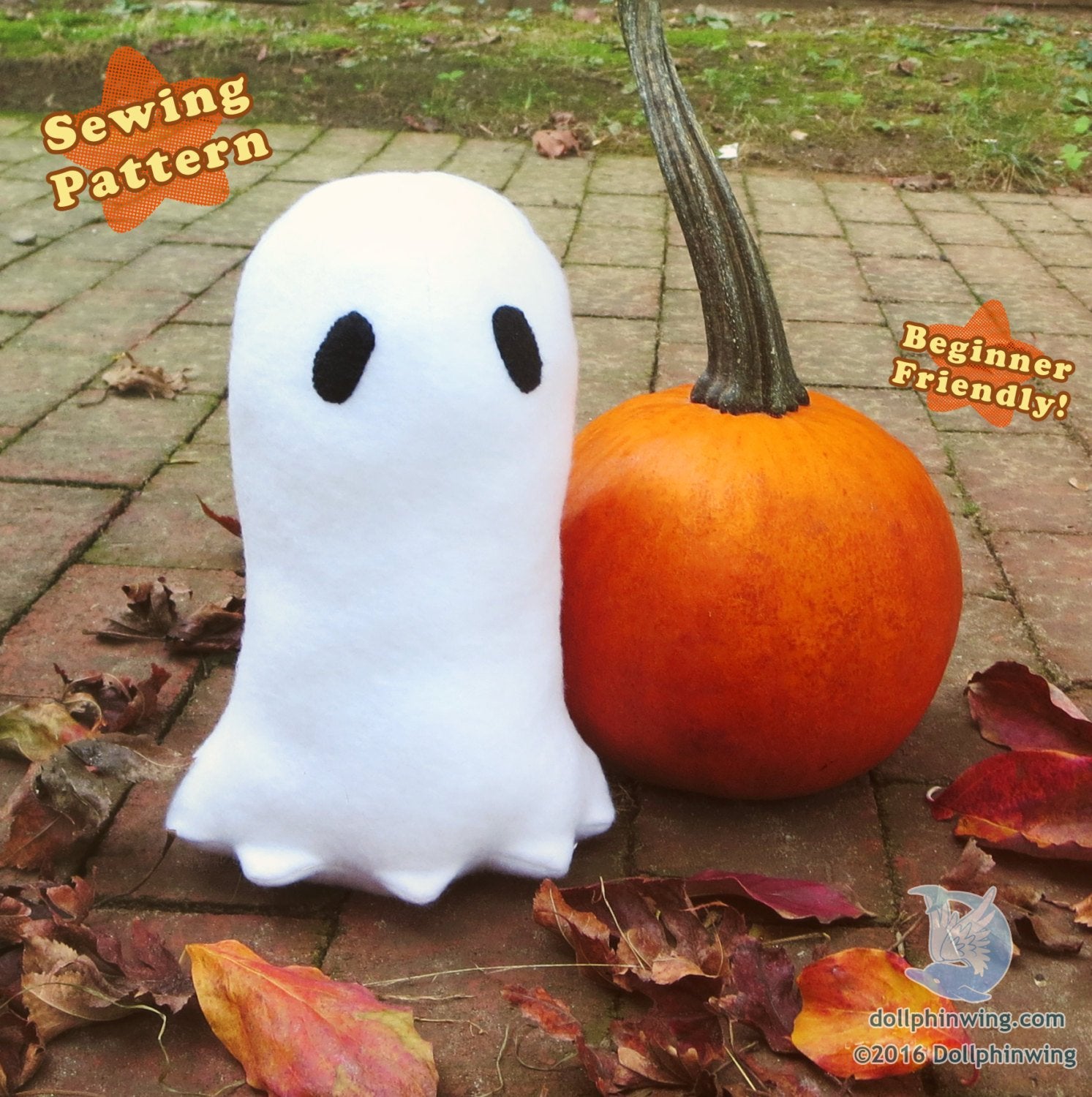 Halloween Ghost Plushie Sewing Pattern - Dollphinwing