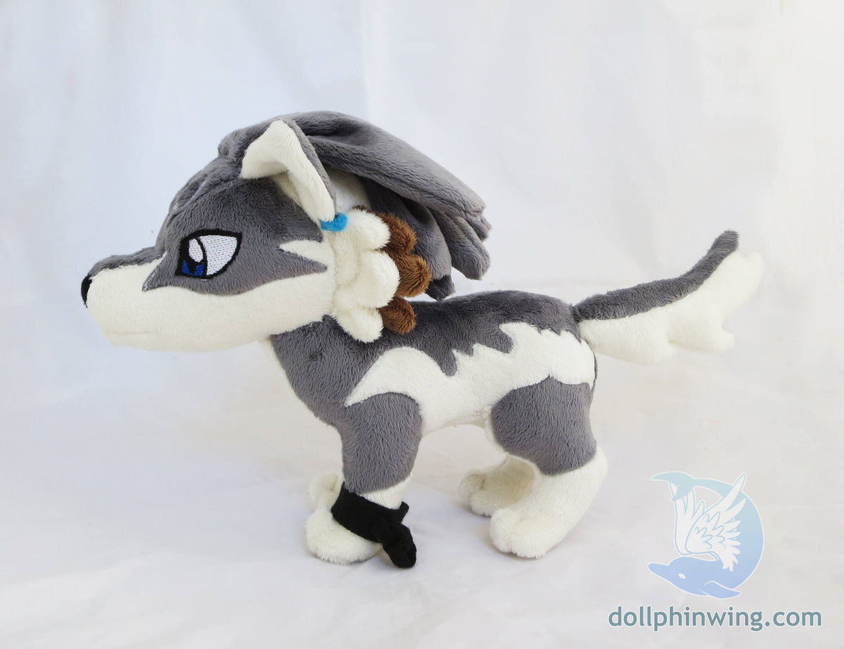 Wolf Plushie Sewing Pattern Add-On Embroidery - Dollphinwing