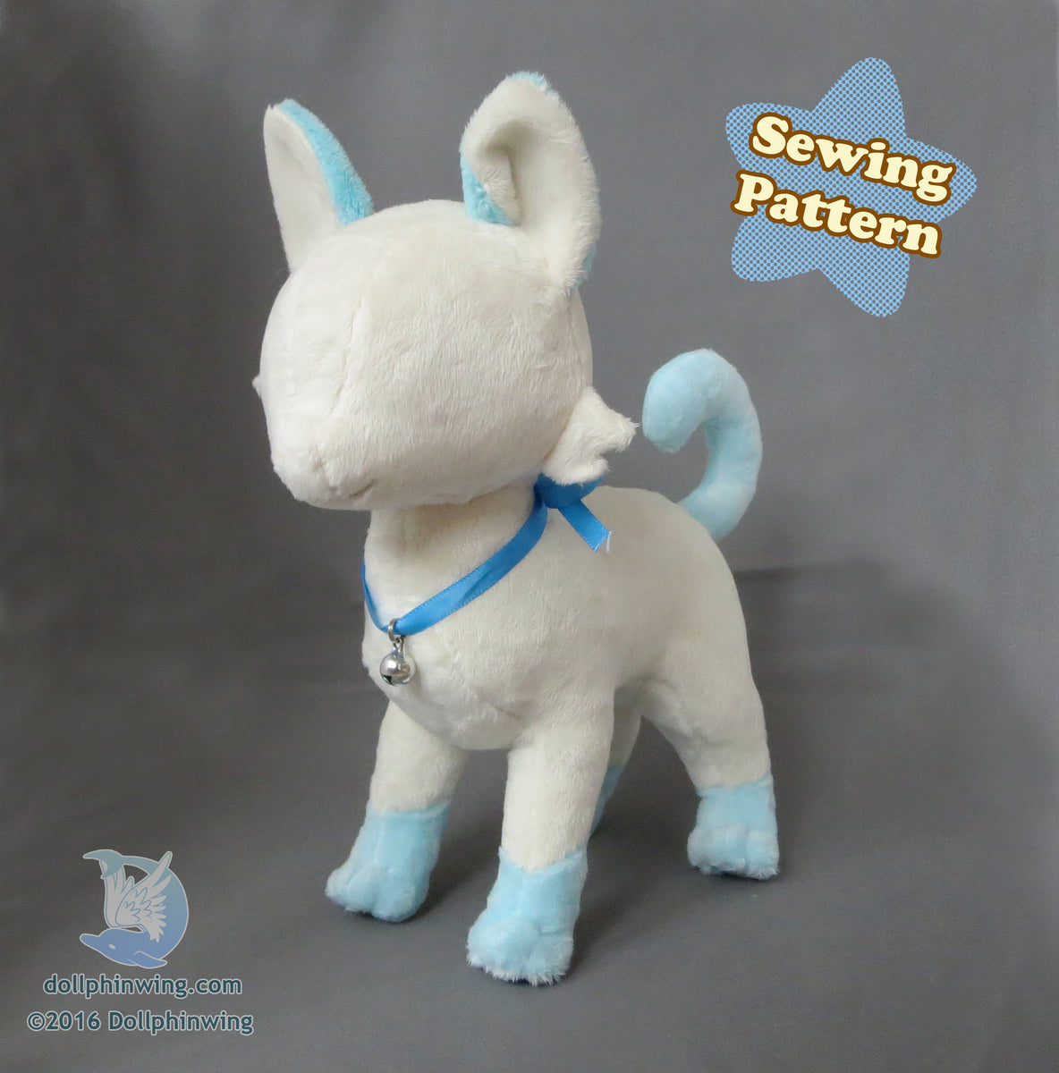 Standing Cat Plush Sewing Pattern PDF - Dollphinwing
