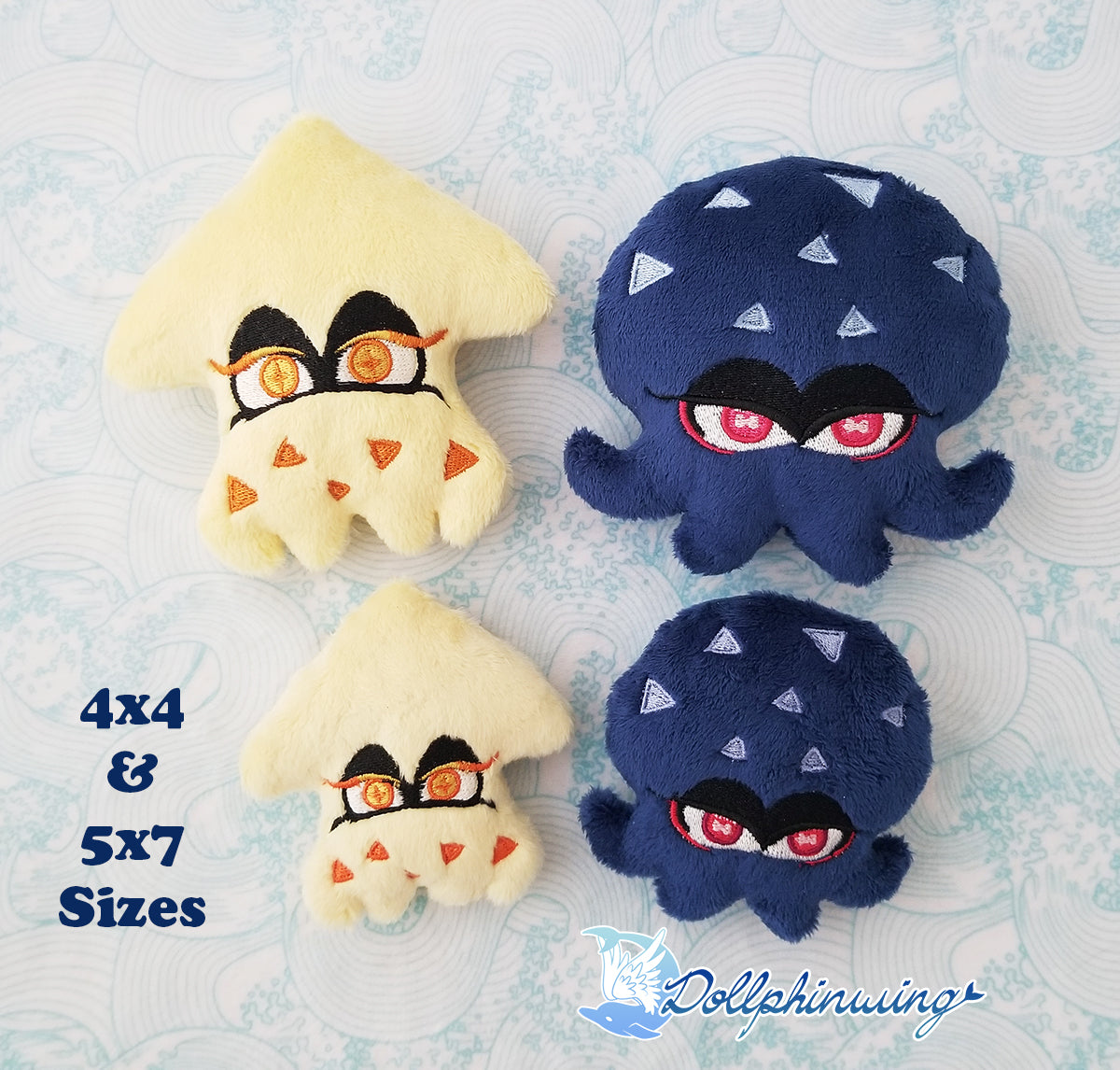 Squid Friends Three ITH Embroidery Pattern - Dollphinwing